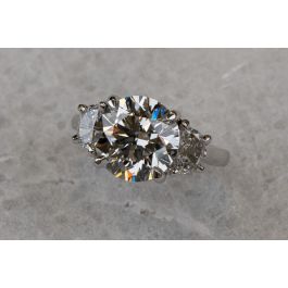 Custom Platinum Handmade Three Stone Ring